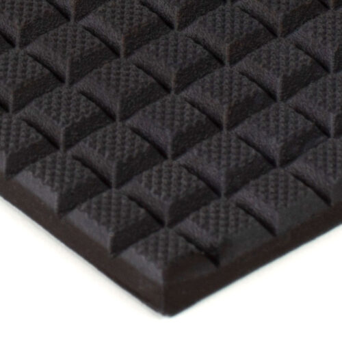 6” x 12” PFA Gripper Pad: Waffled 60 Durometer NBR Rubber Pad ...